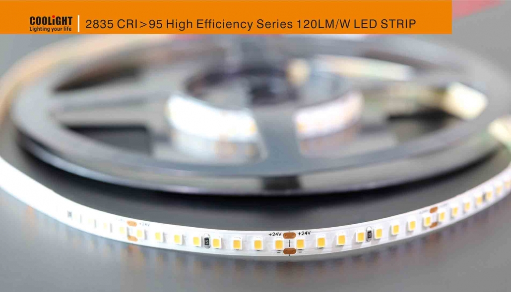 2835 160LED/m 24V CRI95 LED Strip 9.6W - COOLIGHT