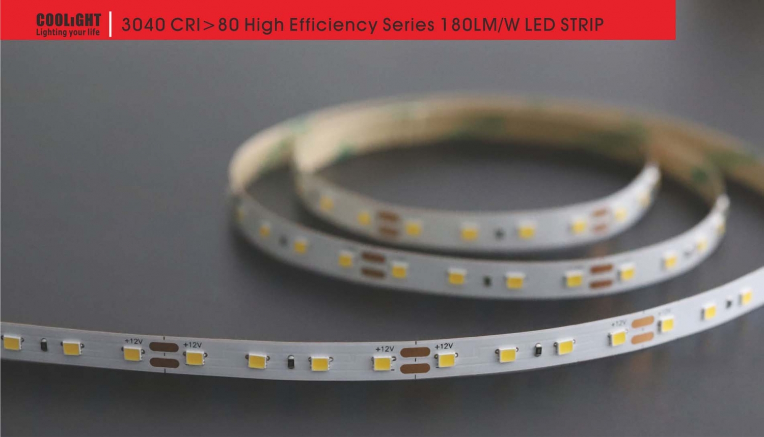 3040 Efficient LED Strip - 80 LEDs/m, 12V, 4.8W - COOLIGHT