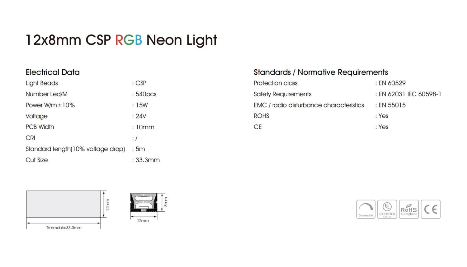 12x8mm CSP RGB Neon Light - COOLIGHT